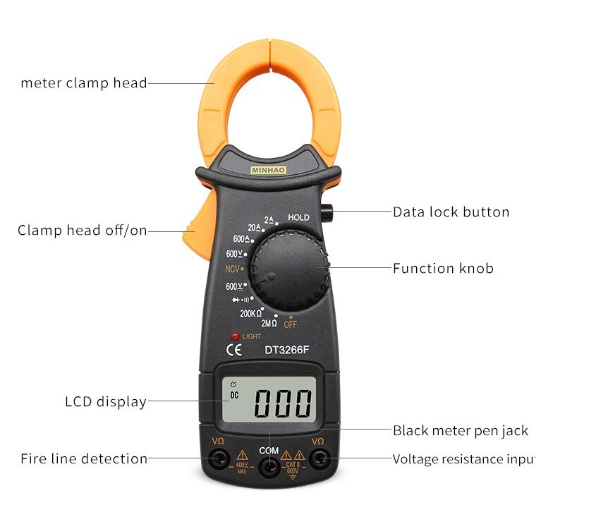 Digital Amper Clamp Meter Multimeter NCV Current C... – Grandado