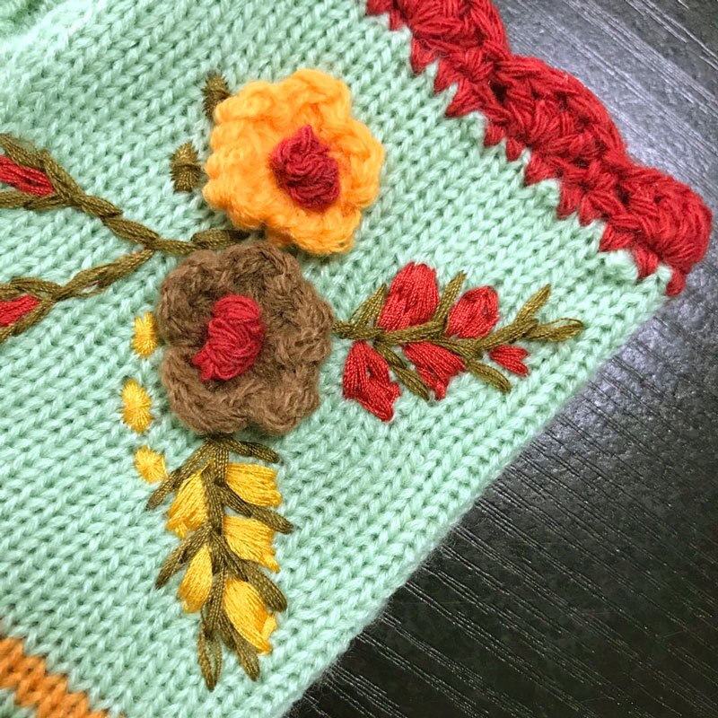 Women Warm Knitting Hand Hook Jacquard Knitted Hal... – Grandado