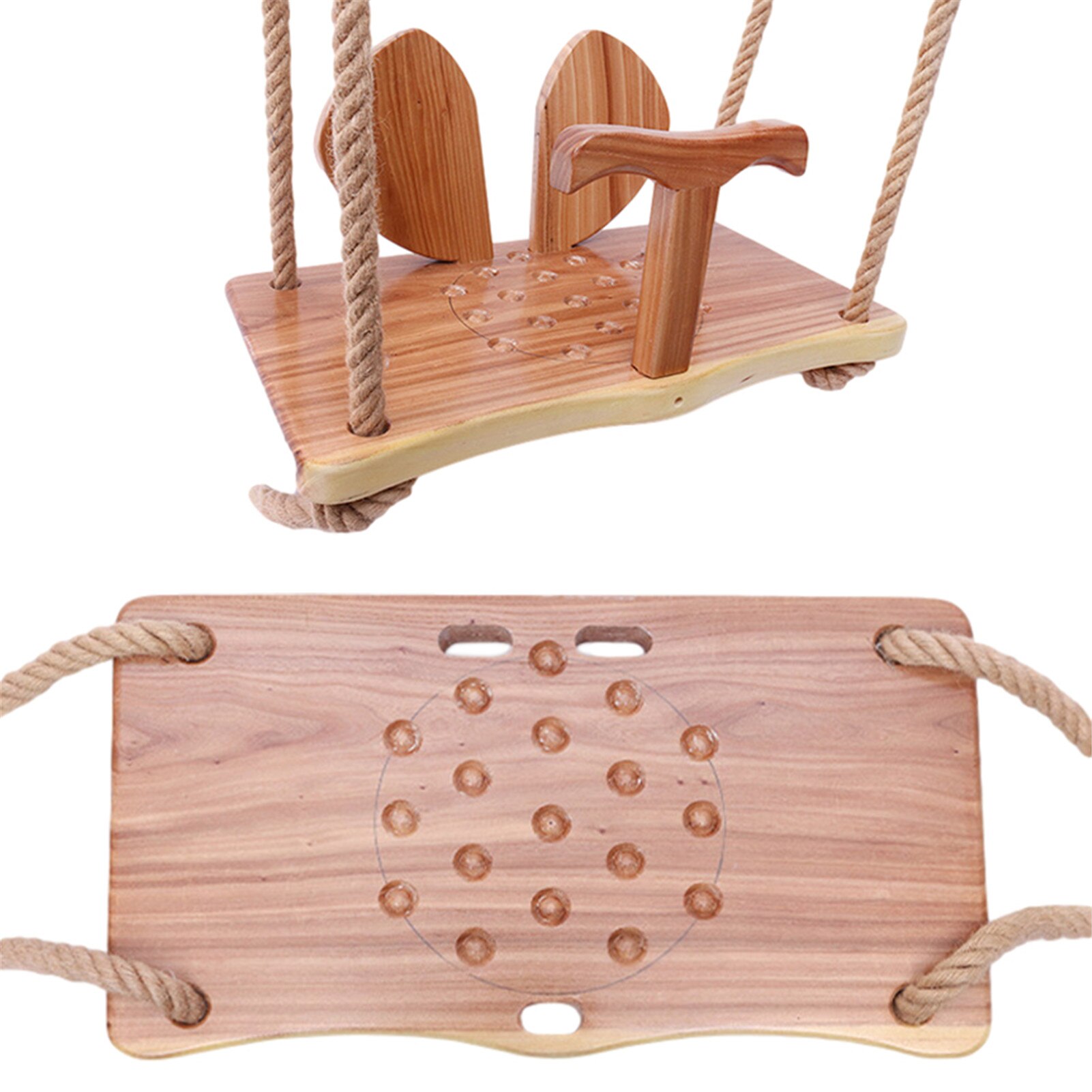 Solid Wood Ear Swing Smooth Classic Wooden Swing S... – Grandado