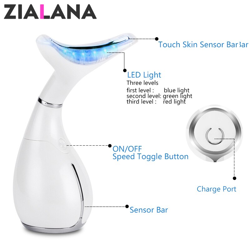 LED Photon Light Heating Therapy Facial Neck Massa... – Vicedeal
