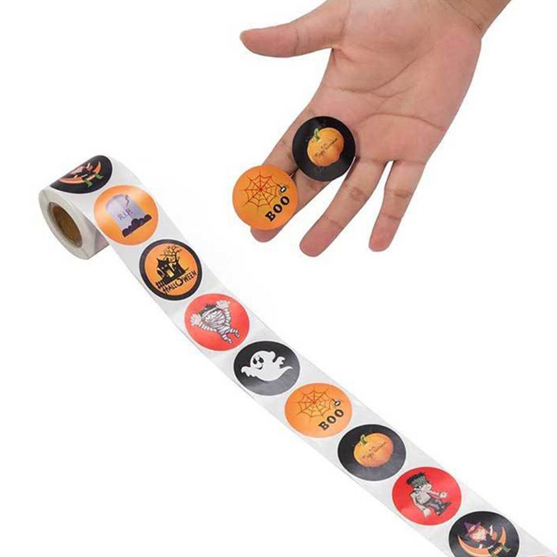Leuke Cartoon Halloween Elements Print Label Stick... – Grandado