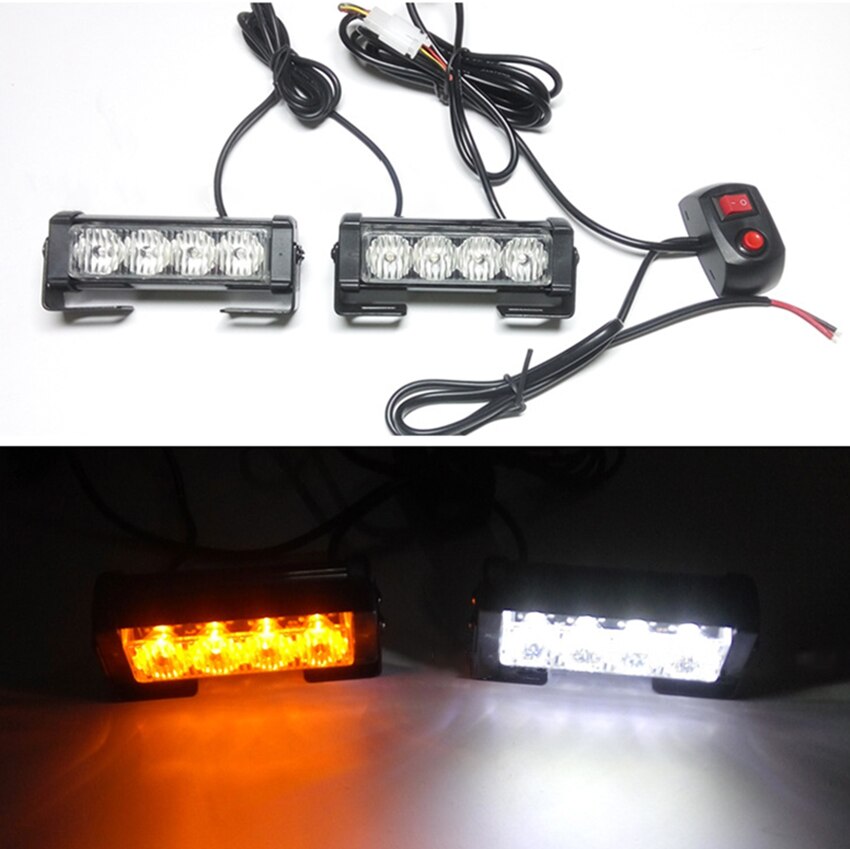 8W 4 LED Traffic Safety Lights Flashing Warning La... – Grandado