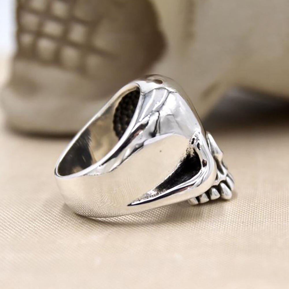 Vintage Punk Silver Color Skull Shape Rings For Ma... – Grandado