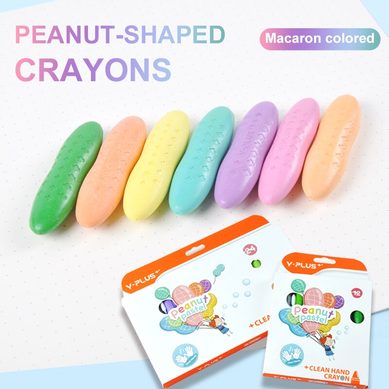 12/24 Macaron Color Peanut Crayon for Kids and Chi... – Grandado