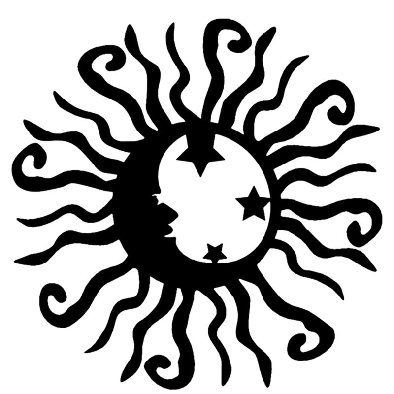 Metal Sun Moon Face Statue Art Wall Hanging Orname... – Vicedeal