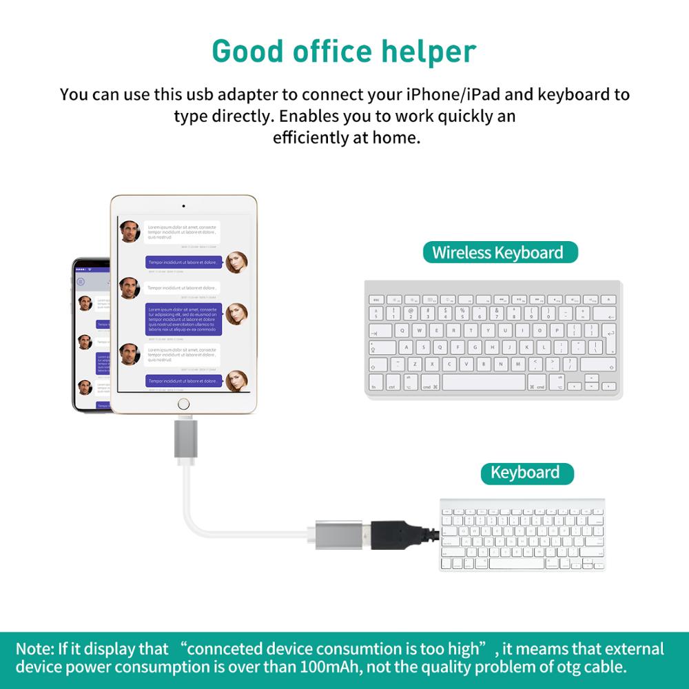 MeloAudio for Lightning OTG Adapter Cable iOS to U... – Vicedeal