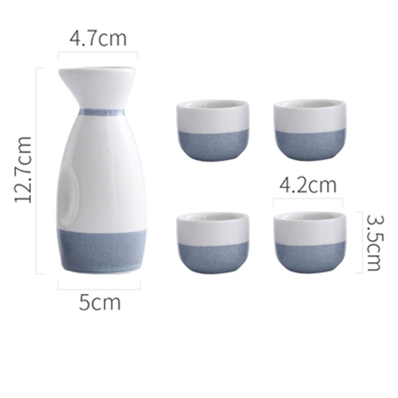 3/5Pcs Vintage Japanese Sake Set Ceramic Flagon Li... – Vicedeal