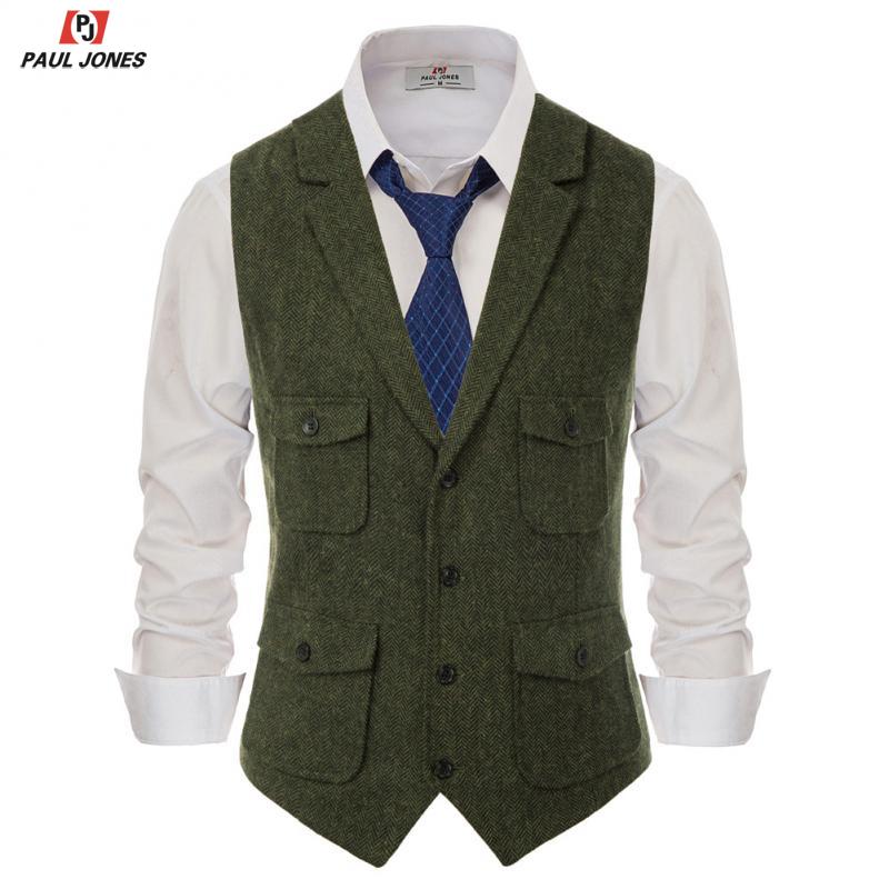 PAUL JONES Men's Vintage Notch Lapel Suit Vest Coa... – Vicedeal