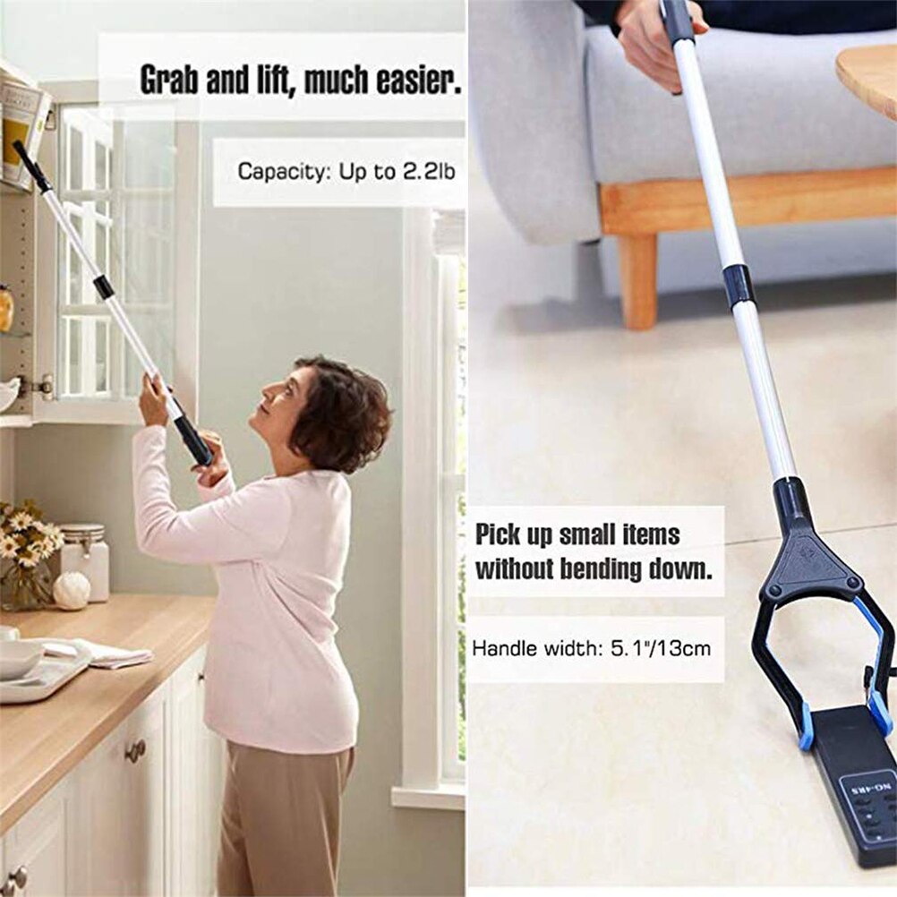 Foldable Long Trash Clamps Grab Pick Up Tool Curve... – Grandado