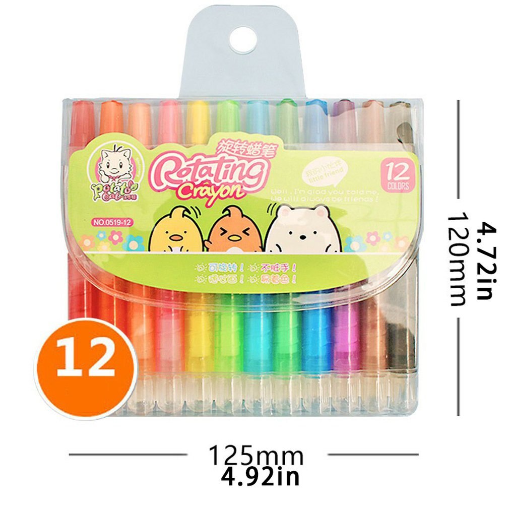 Children's Rotating Crayons Cartoon 18 Colors 12 C... – Grandado