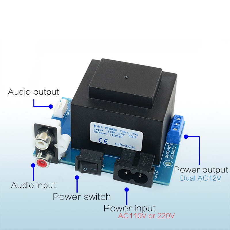 CIRMECH Dual ac 12v transformer 10VA Sealing Square EI transformer 110V ...