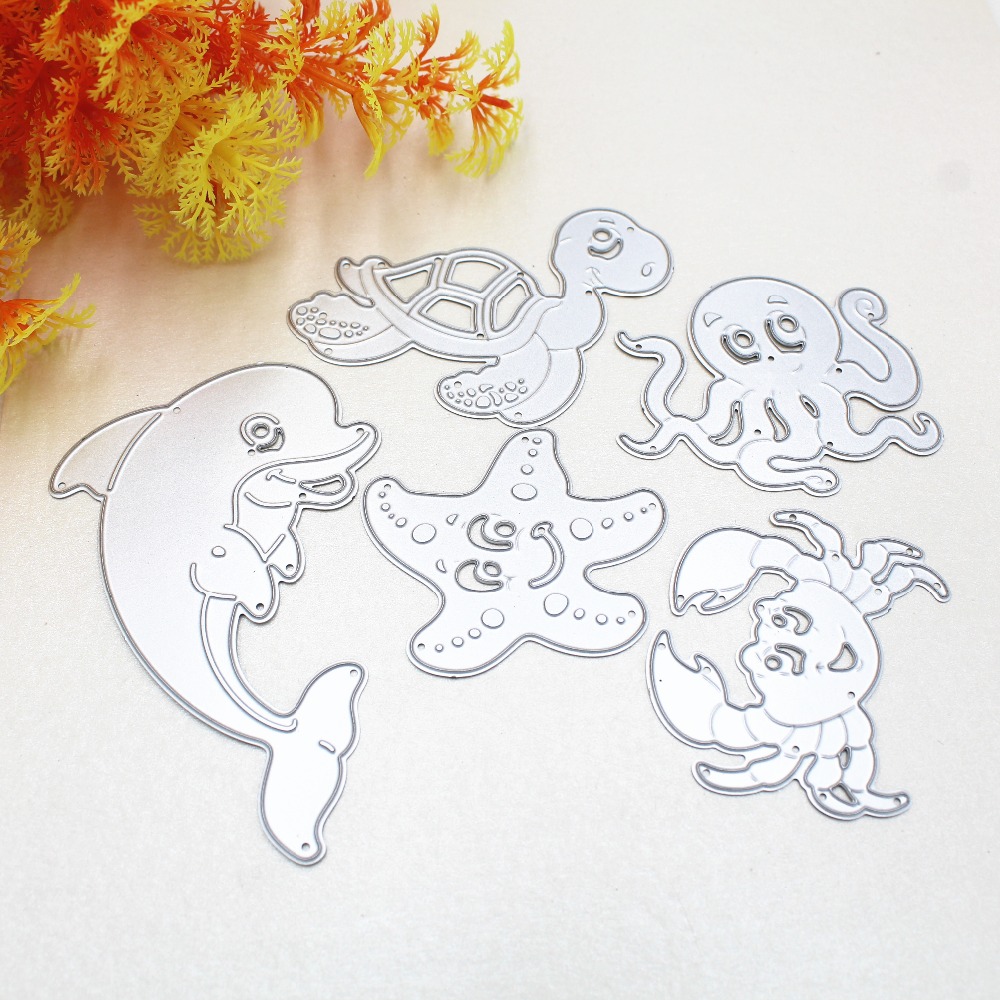 Five Lovely Sea Creatures Metal Cutting Dies Stenc... – Grandado
