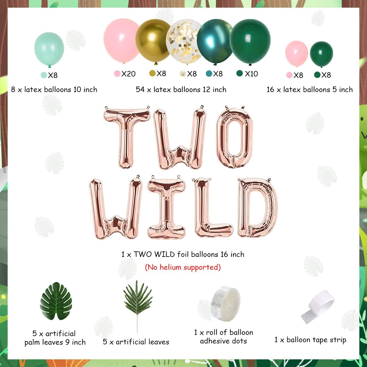 Two Wild Jungle Birthday Decorations for Girl 2 Ye... – Grandado