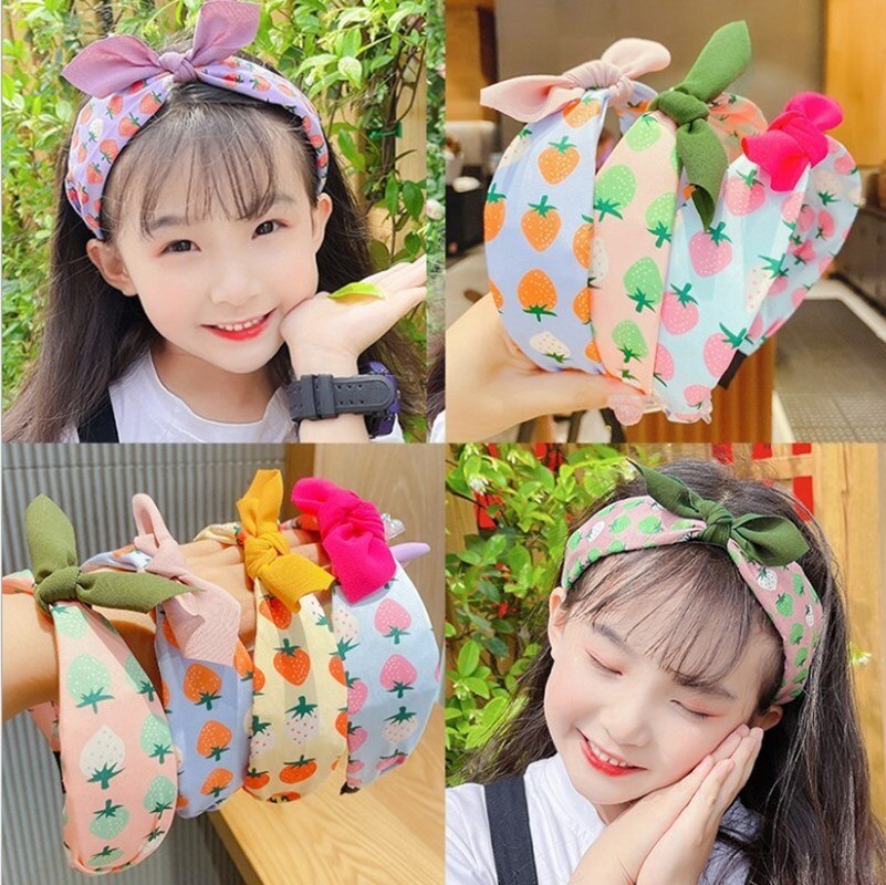 2022 Spring Korean Cloth Strawberry Rabbit Ear Bow... – Vicedeal