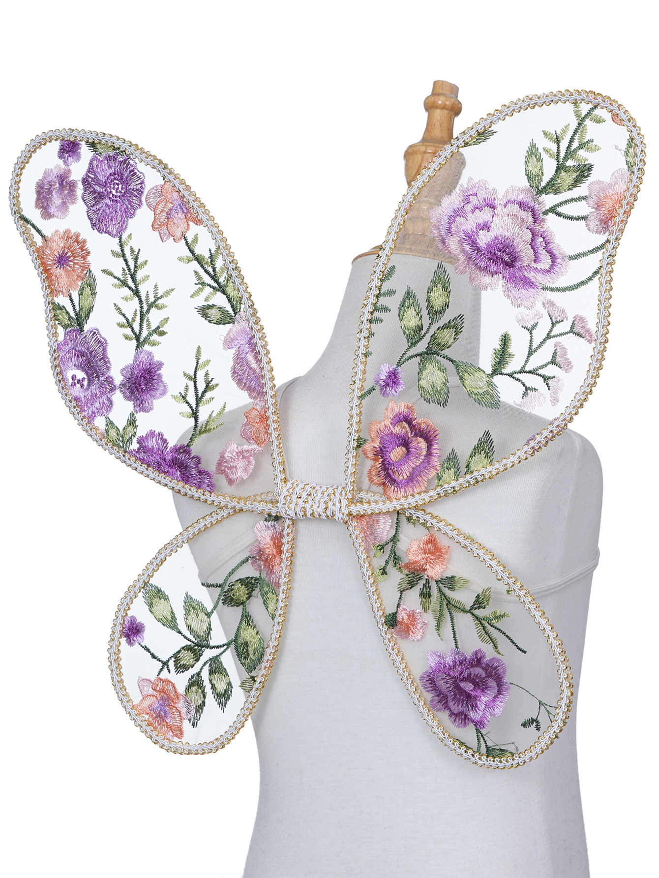 Embroidered Purple Flowers Butterfly Fairy Wings D... – Vicedeal