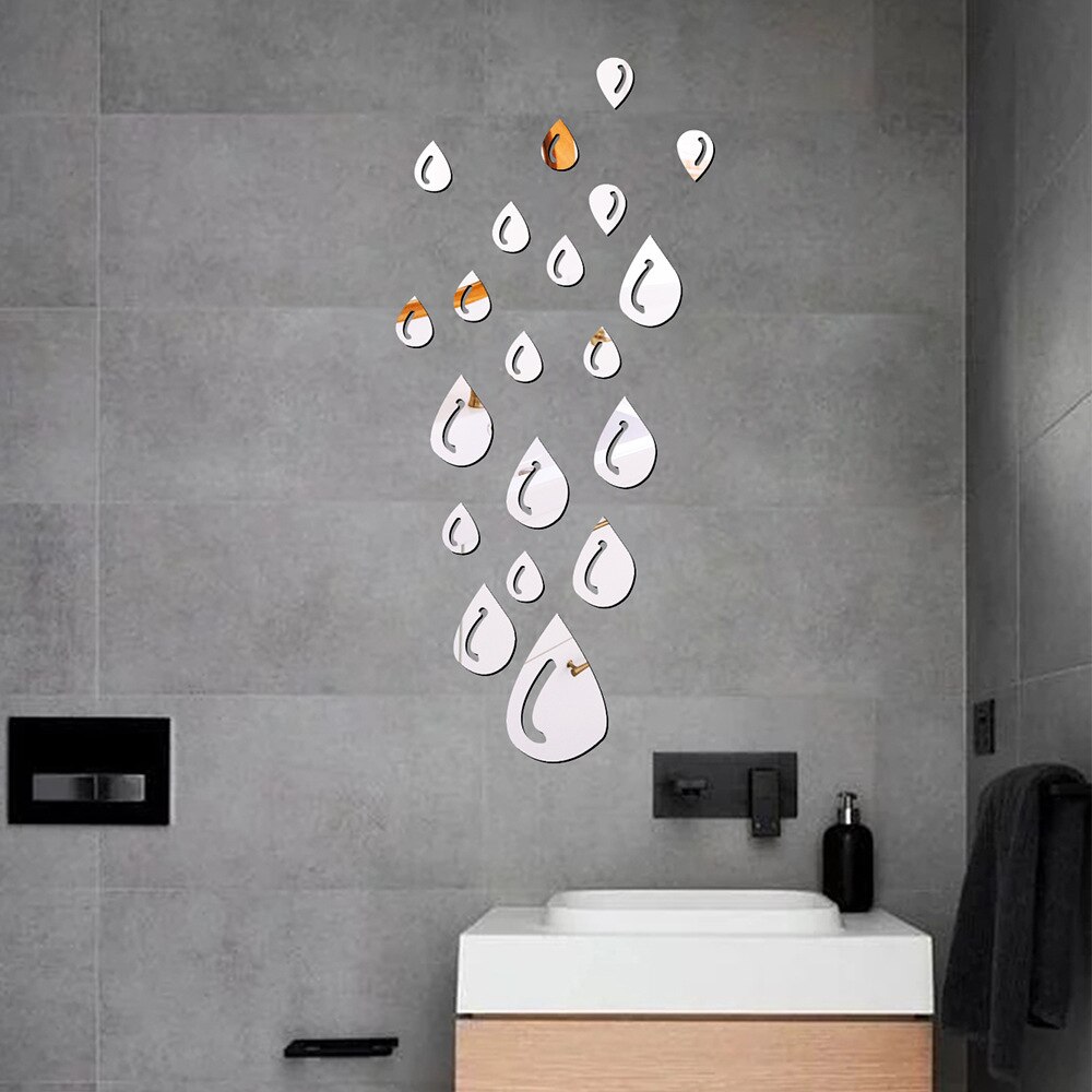 Water Raindrop Mirror Wall Sticker DIY 3D Mirror S... – Vicedeal