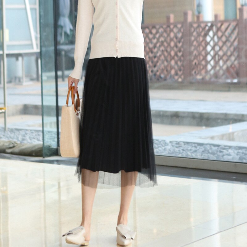 Maternity Dress Pleated Stomach Lift Skirt Mesh Sh... – Grandado