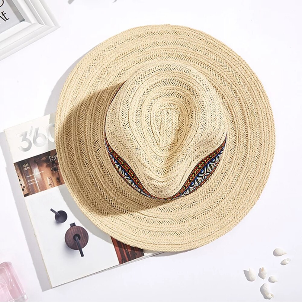 Vintage Summer Wide side sun hat straw hat mens fe... – Vicedeal