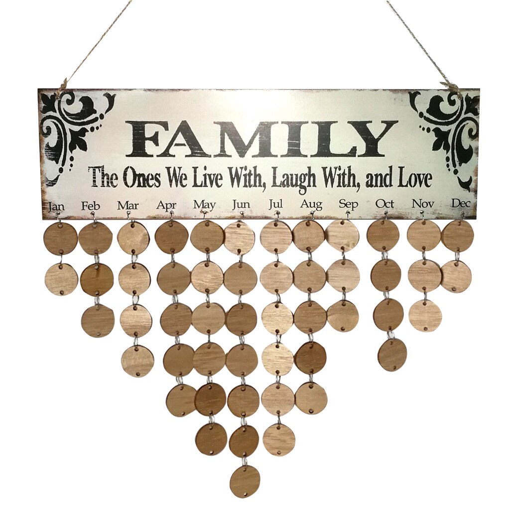 Perhe sanat riippuva tee itse puinen kalenteri kal... – Grandado