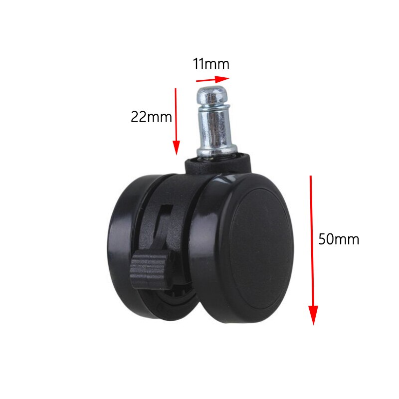 5pcs 50mm/60mm Dia Black Metal PU Office Wheel Cha... – Grandado
