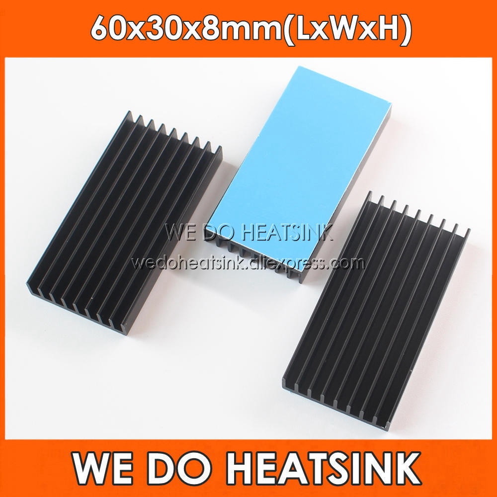 We Doen Heatsink Zilver/Zwart 60 Mm X 30 Mm X 8 Mm... – Vicedeal