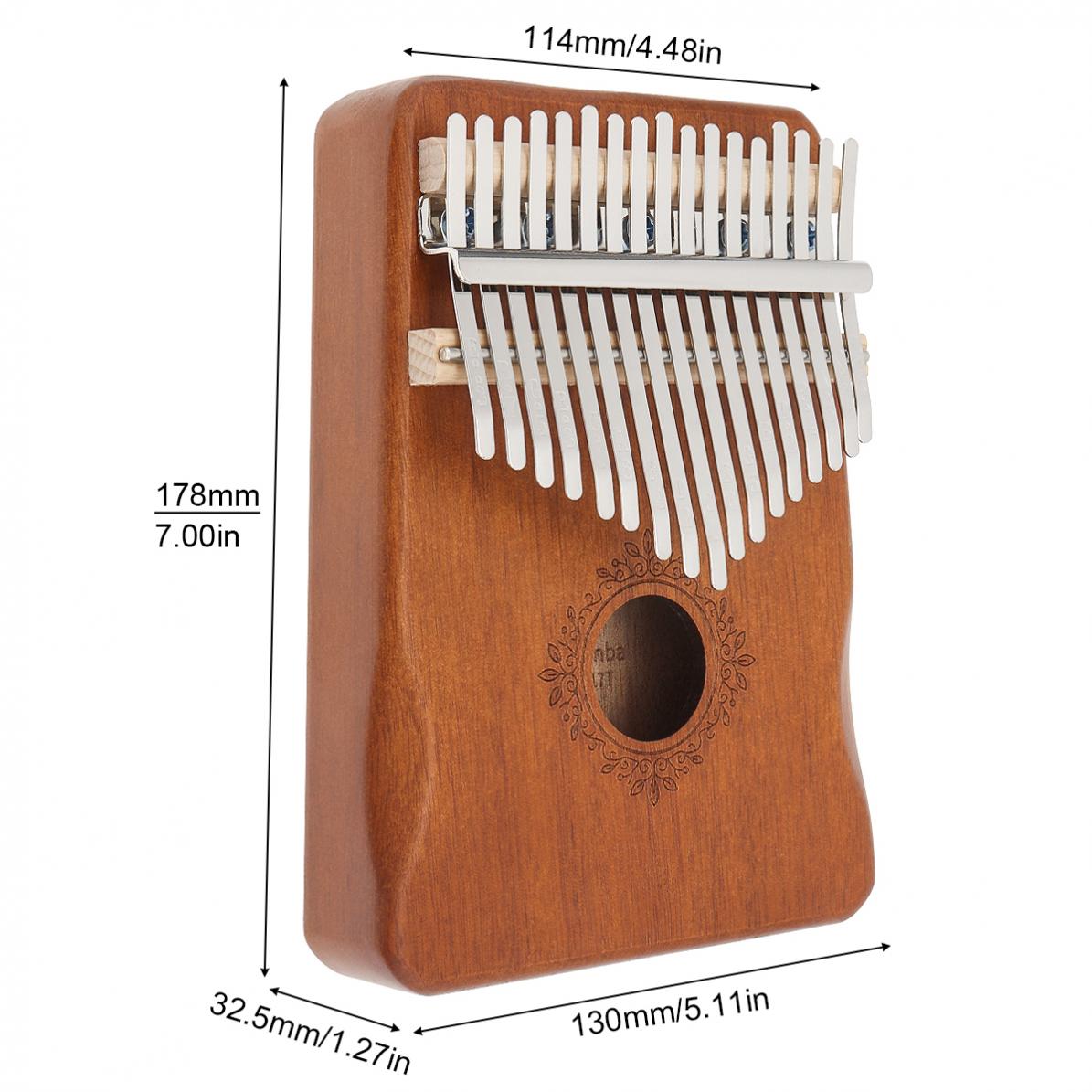 Thumb Piano 17 Keys Kalimba Thumb Piano Mahogany w... – Grandado