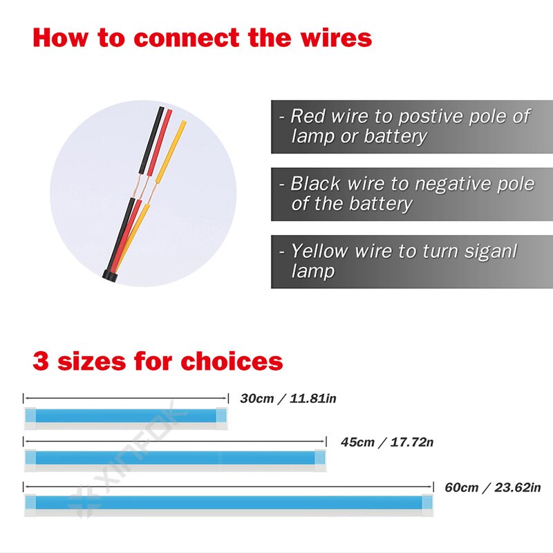 2x RGB 30cm 60cm Rood Wit Geel Sequentiële Flexibe... – Vicedeal