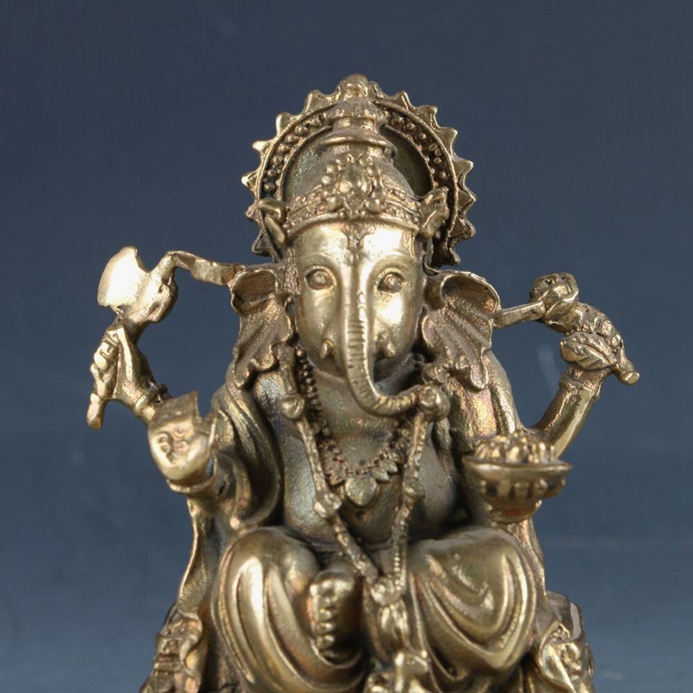 MOEHOMES China's rare brass Ganesha Vighneshvara f... – Vicedeal