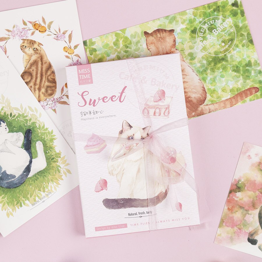 30 Sheets/Set Kawaii Cat Sweetheart Postcard Greet... – Vicedeal