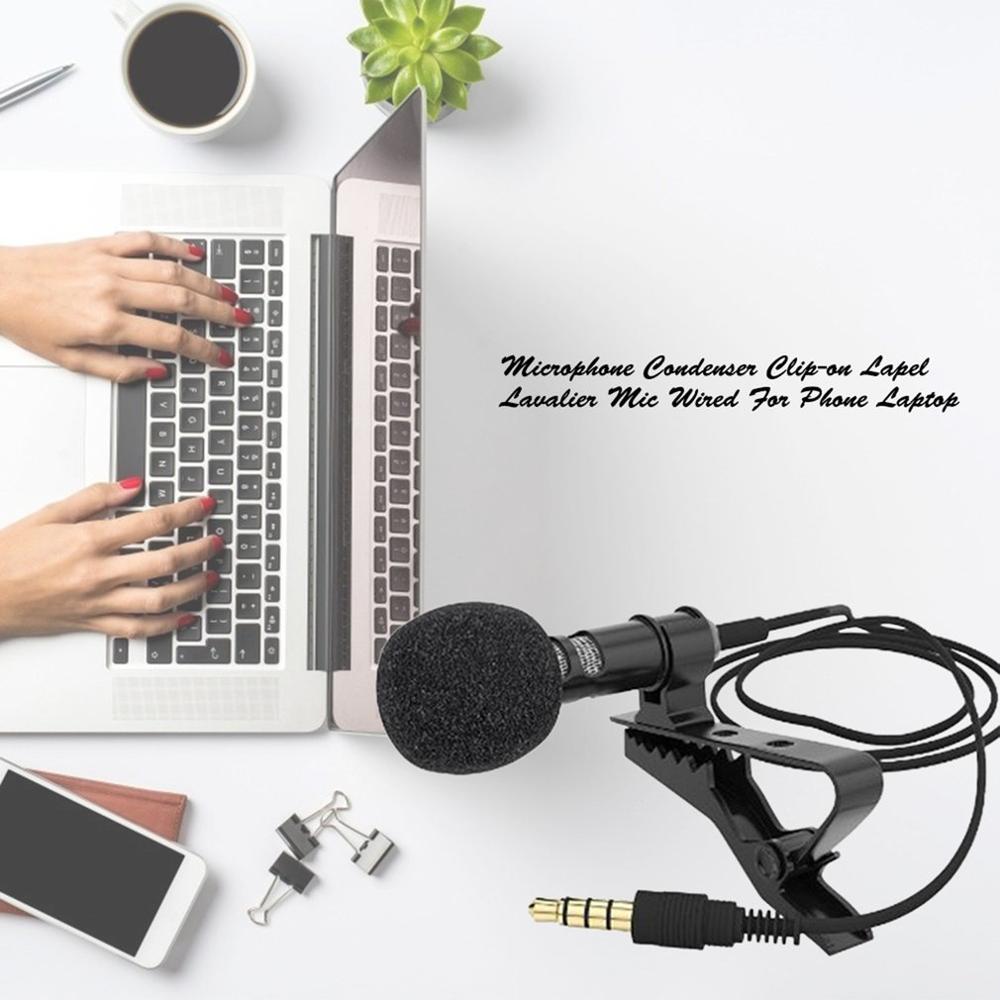 Microphone Condenser Clip-on Lapel Lavalier Mic Wi... – Grandado