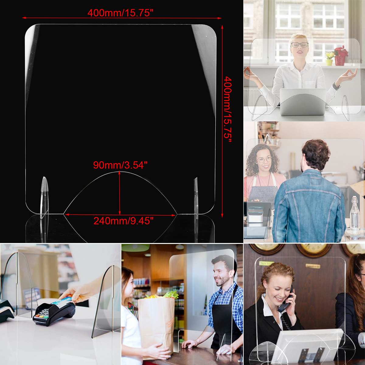 Acrylic Sneeze Guard Shield Clear Perfection Trans... – Grandado