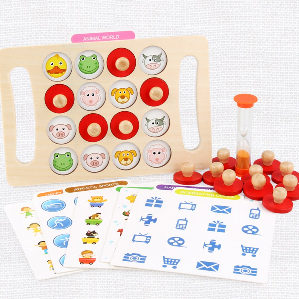 Memory Chess Animal Number Blocks Wooden Board Mat... – Grandado