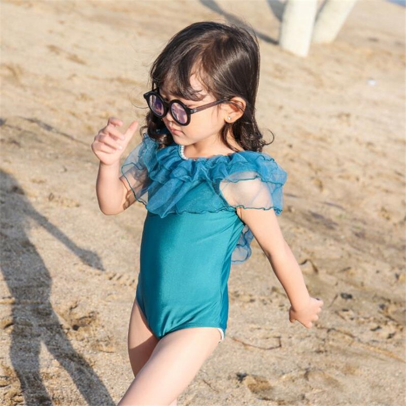 Solid Baby Girls Swimwear Summer One-piece Swimsui... – Grandado