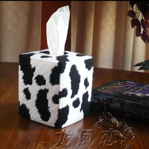 12x12x14cm Carton cows storage tissue box embroide... – Grandado