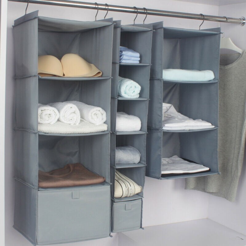 Hanging Wardrobe Organizer Storage Bag Closet Shel... – Vicedeal