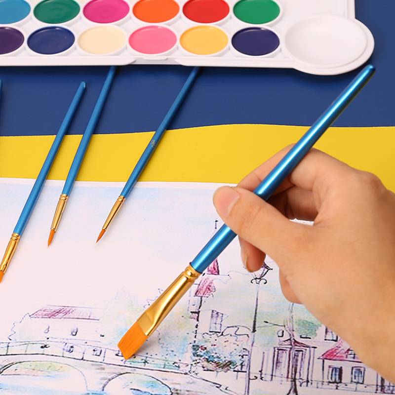 10 Stks/set Verf Door Getallen Borstels Aquarel Go... – Grandado