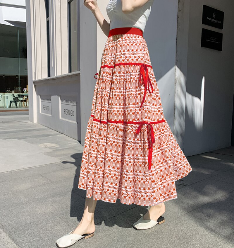 Summer Beach Skirts Retro Skirt Women Ethnic Style... – Grandado