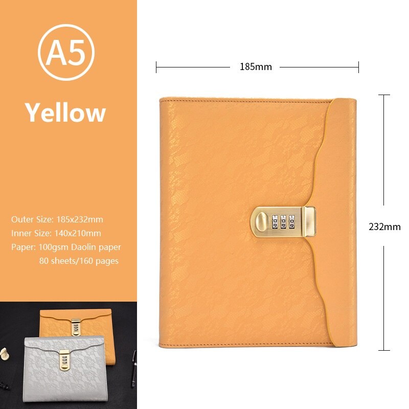 Vintage Lace A5 Password Secret Diary Journal PU L... – Vicedeal