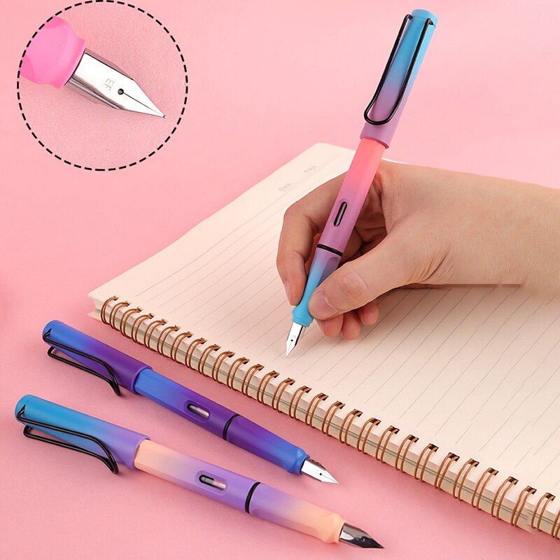 Rainbow Gradient Color Fountain Pen 0.5mm Ink Pen ... – Grandado