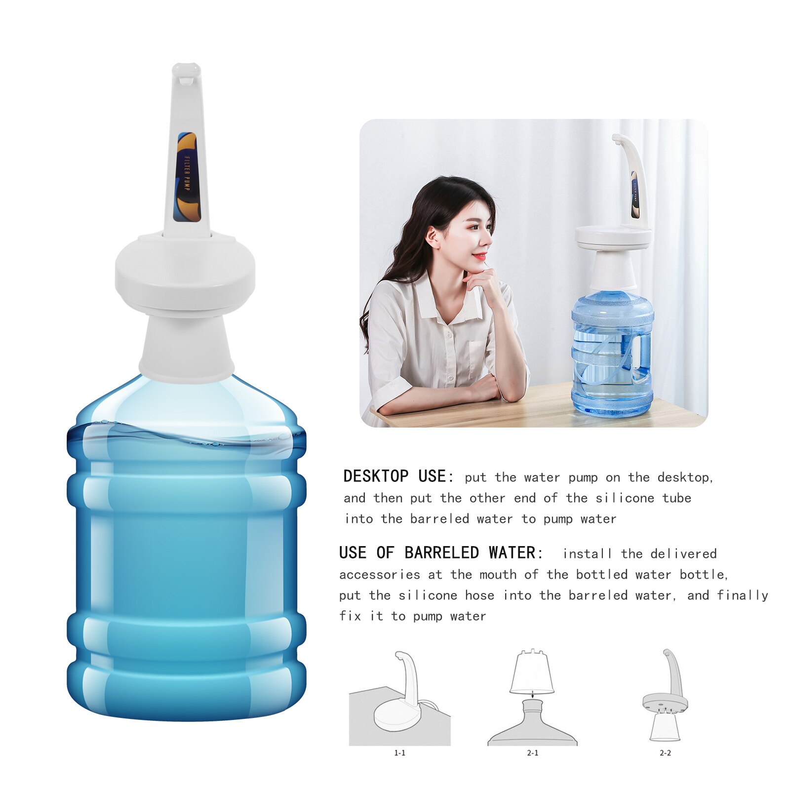 1 Set Gravity Sensor Water Dispenser Pump USB Char... – Vicedeal