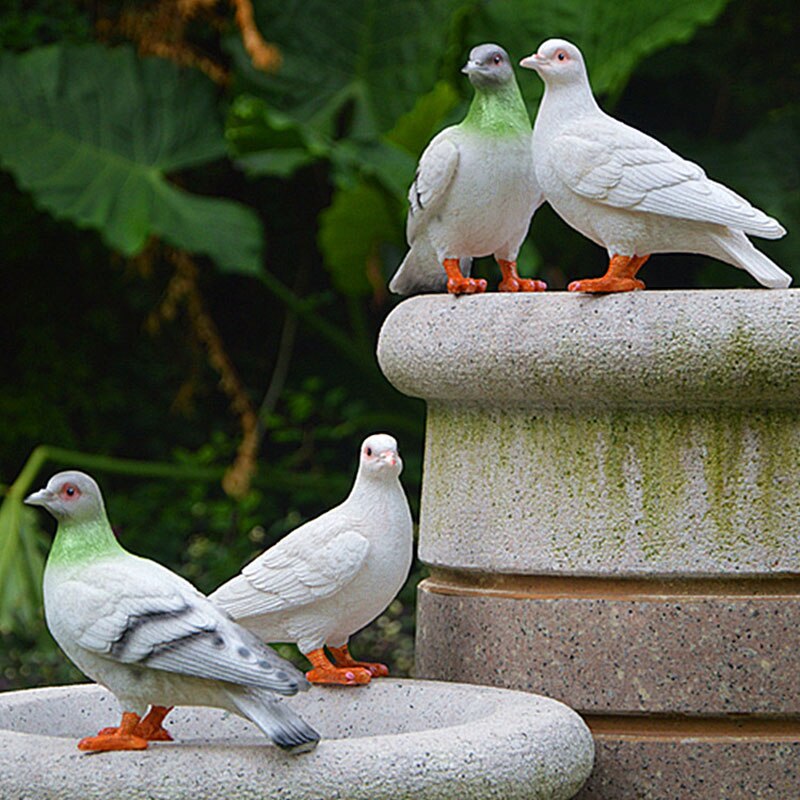 2 pcs High imitation outdoor garden pigeon statue,... – Grandado