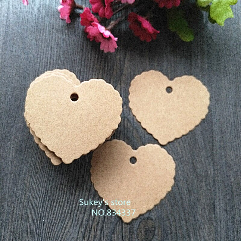50pcs/lot 6x5.5cm heart-shaped blank label Vintage... – Grandado