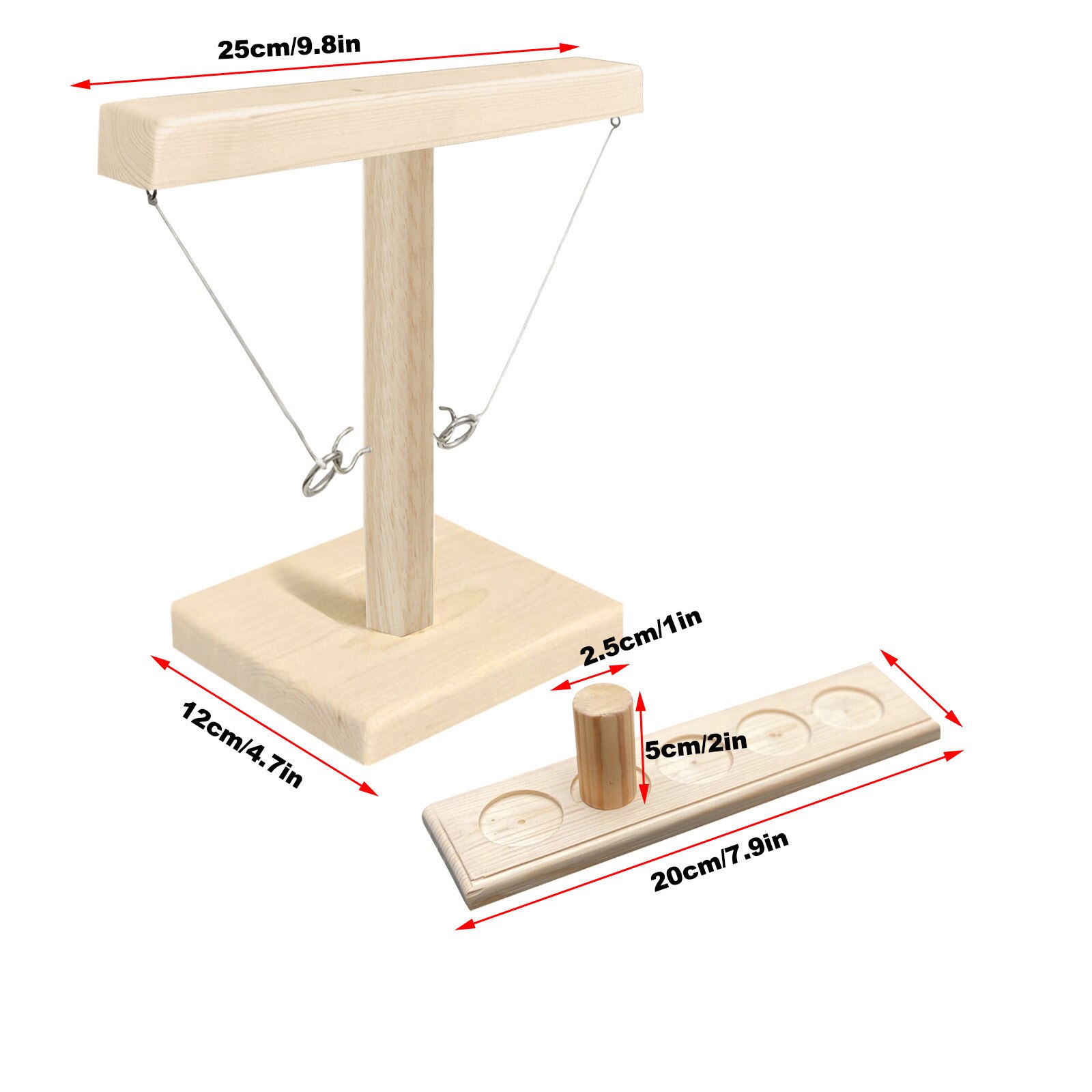 Drinking Game Handmade Wooden Ring Toss Hooks Boar... – Grandado