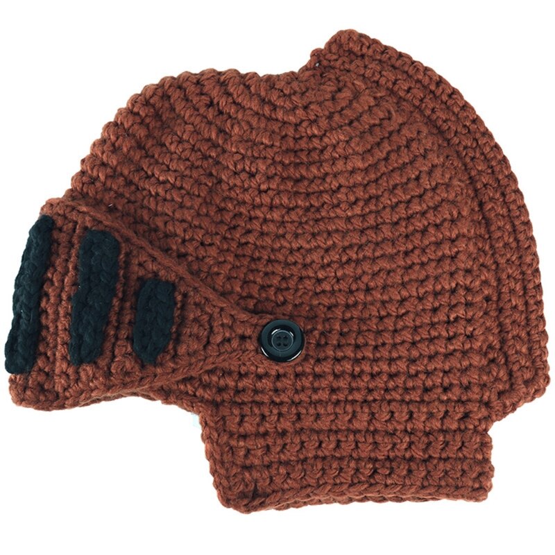 Unisex Autumn Crochet Knitted Roman Knight Helmet ... – Grandado