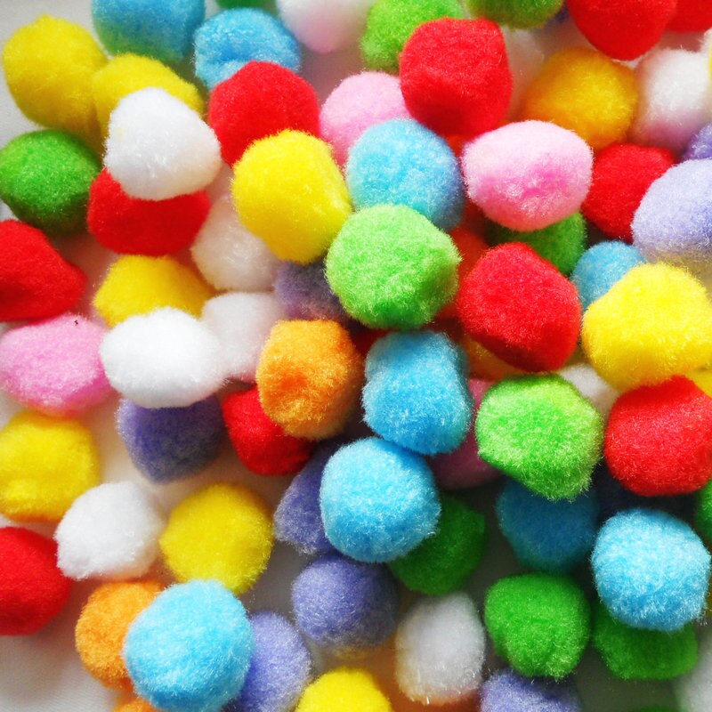 10PCS 3cm Pompom Multicolor pom-pom Craft material... – Grandado