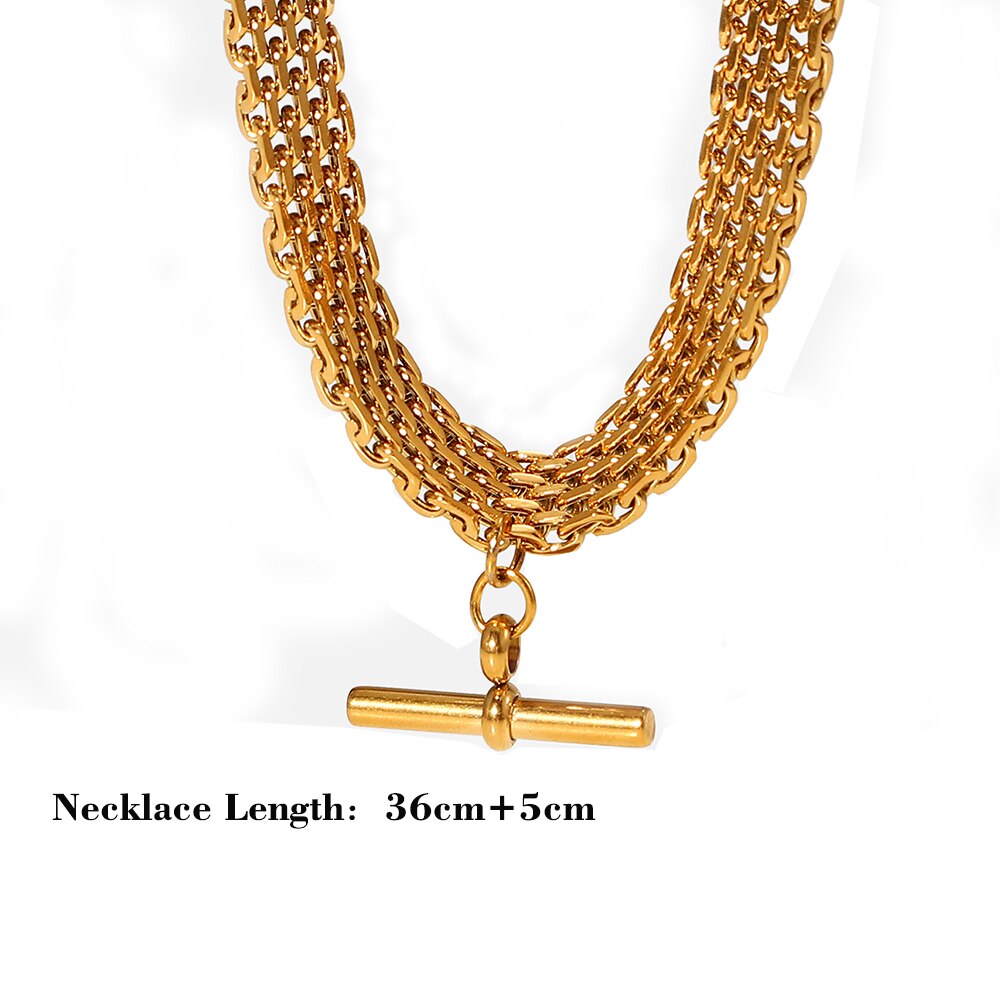 Gargantilla de acero inoxidable de Color dorado, C... – Grandado