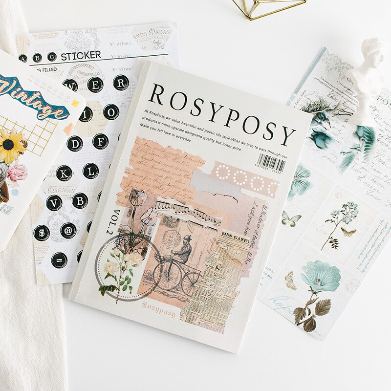 Rosy Posy 20 Pagina Notebook Stickers Set Ins Stij... – Vicedeal