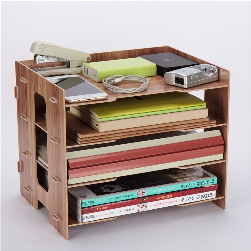 Wooden Color Office Desk Organizer DIY Document Fi... – Grandado