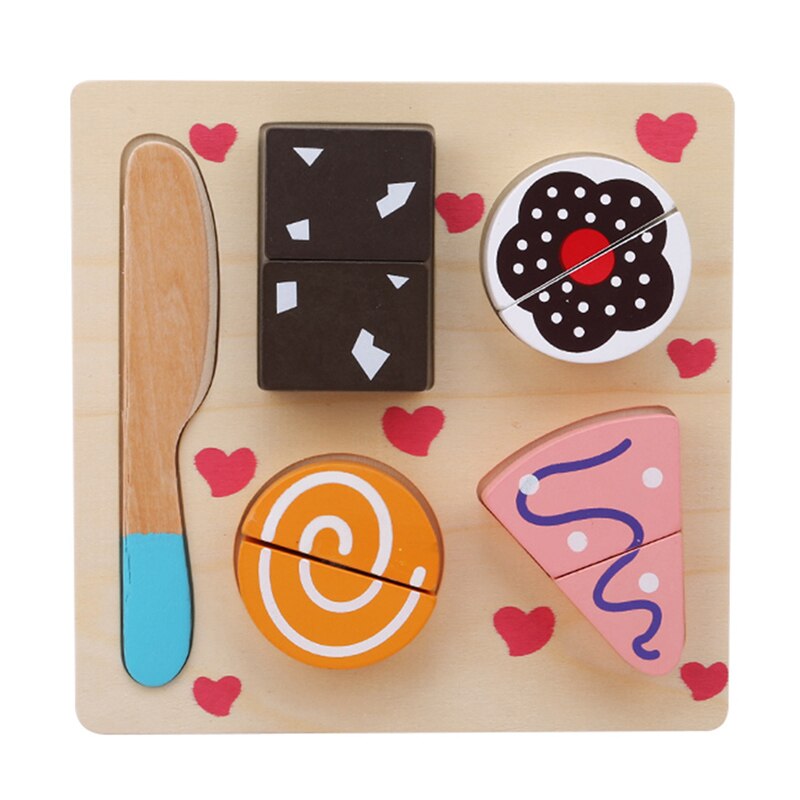 Wooden Toy Kitchen Cut Fruits Vegetables Dessert K... – Grandado