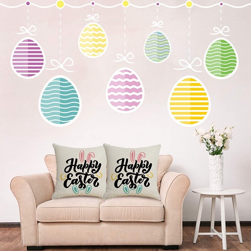 45X45cm Happy Easter Decor Pillow Case Easter Rabb... – Vicedeal